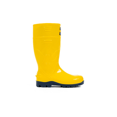 Bota Pvc Guerrera Hidrocarburos Amarilla Con Puntera Robusta